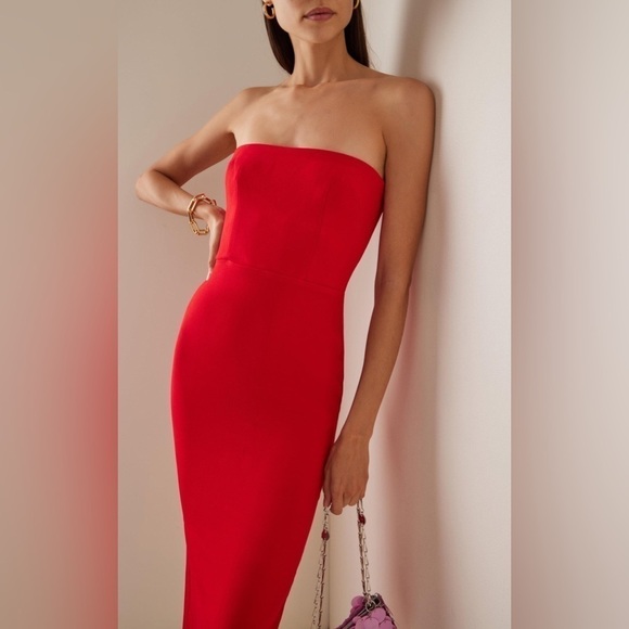 Alex Perry | Dresses | Alex Perry Callan Midi Dress Red | Poshmark